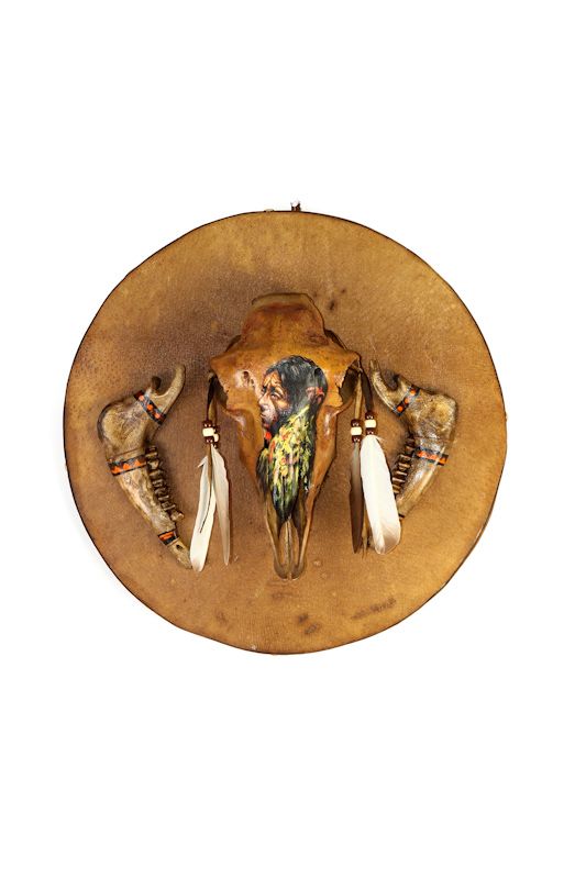 Hand Painted Skull Jaw Shield – El Paso Trading Post